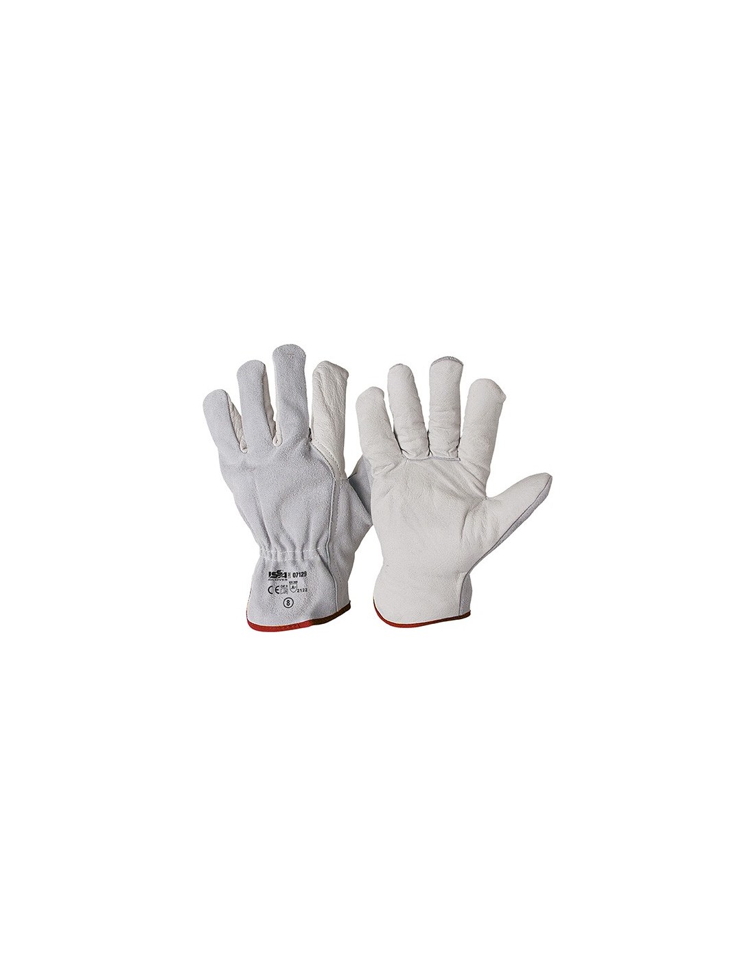 12 paires - Gants de travail en cuir fleur avec dos en croûte bovine - Norme EN 388